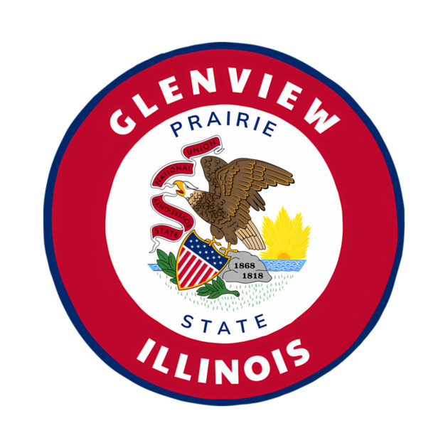 Glenview Illinois State Flag Badge Roundlet IL Pride - Glenview - T ...