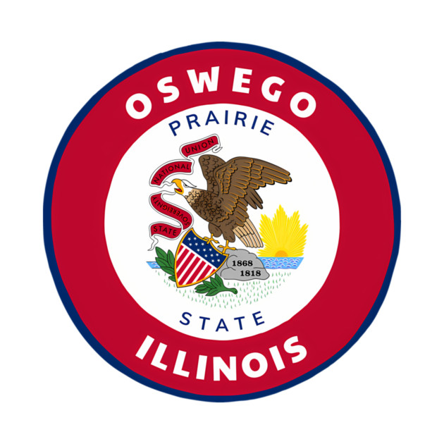 Oswego Illinois State Flag Badge Roundlet IL Pride - Oswego - T-Shirt ...