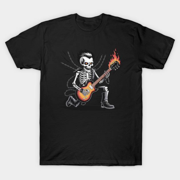 Punk Rock Skeleton Guitarist – Rebel Gothic Rock Art - Dark Fantasy Art ...