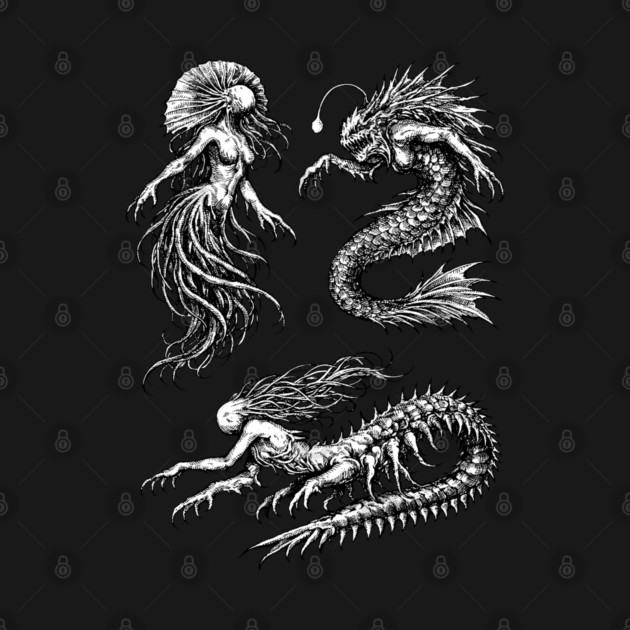 Deep Sea Creatures - Mermaid - T-Shirt | TeePublic