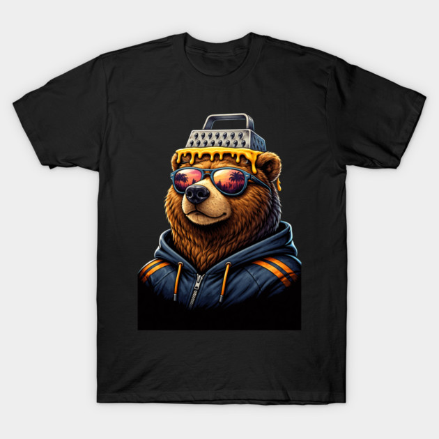 Grateful Bear Grated Cheese Hipster Humor - Grateful Bear - T-Shirt ...
