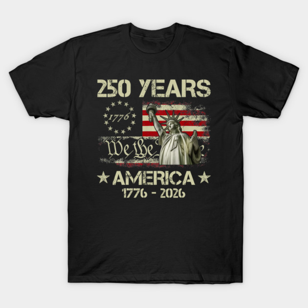 250 Years America 1776-2026 250th Birthday USA We The People Flag Lady ...