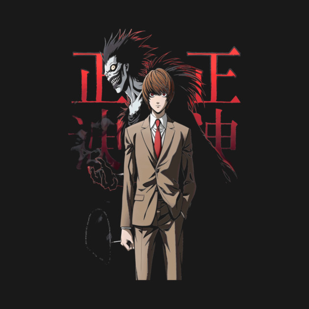 Light Yagami with Ryuk Death Note - Light Yagami - T-Shirt | TeePublic