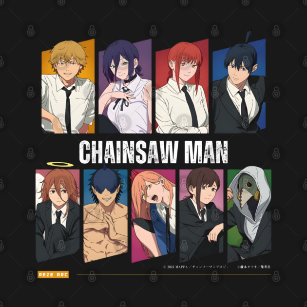 Chainsaw Man Reze Arc All Characters - Chainsaw Man Anime - T-Shirt ...