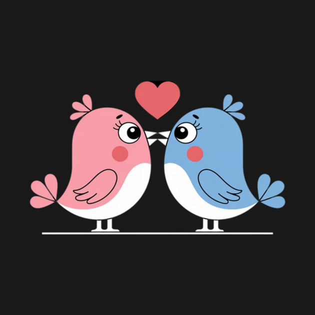 Cute Doves Birds Love Couple Valentines Day - Valentines Day - T-Shirt ...
