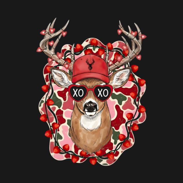 Deer Buck Hunting Xoxo Hunter Heart Happy Valentines Day - Xoxo - T ...