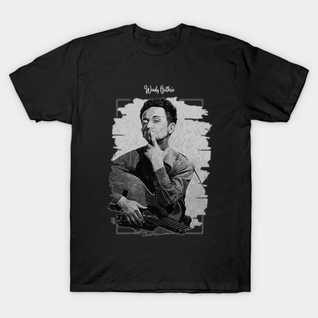Woody Guthrie \ \ Brush Art - Woody Guthrie - T-Shirt | TeePublic