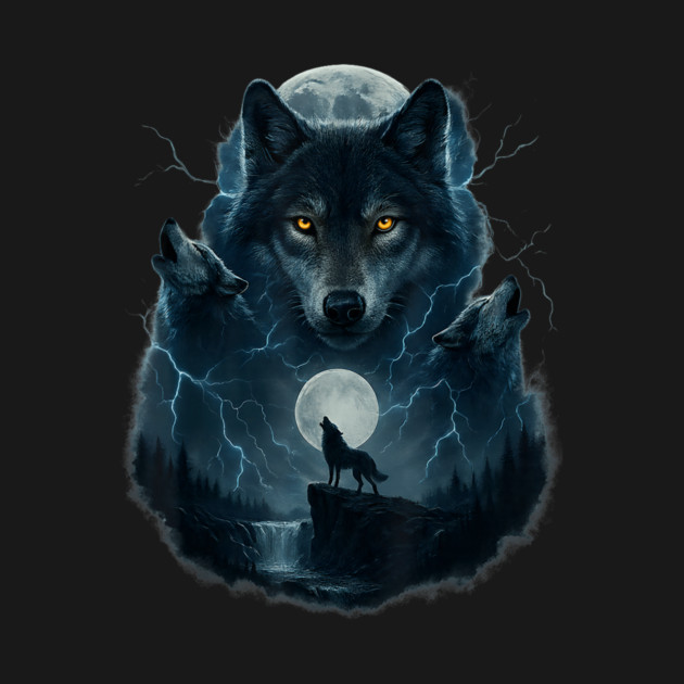 Wolf Howling at Moon Funny Graphic - Wolf Howling At Moon Funny Graphic ...