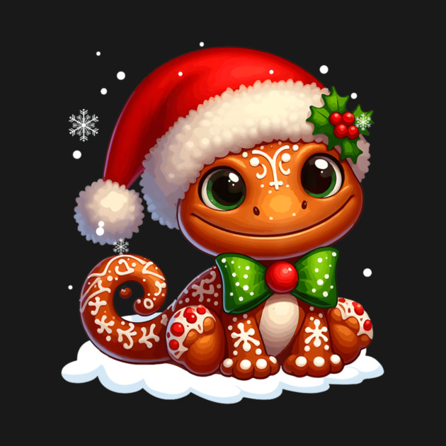 Santa Gingerbread Gecko Baking Cookies Baker - Santa Gecko Baking - T-Shirt | TeePublic