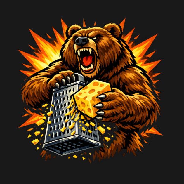 Grizzly Grating Cheese Explosion - Bear Cheese - T-Shirt | TeePublic