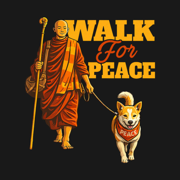 Walk for Peace Monks with Aloka Dog Freedom Peace for Men Women - Walk ...