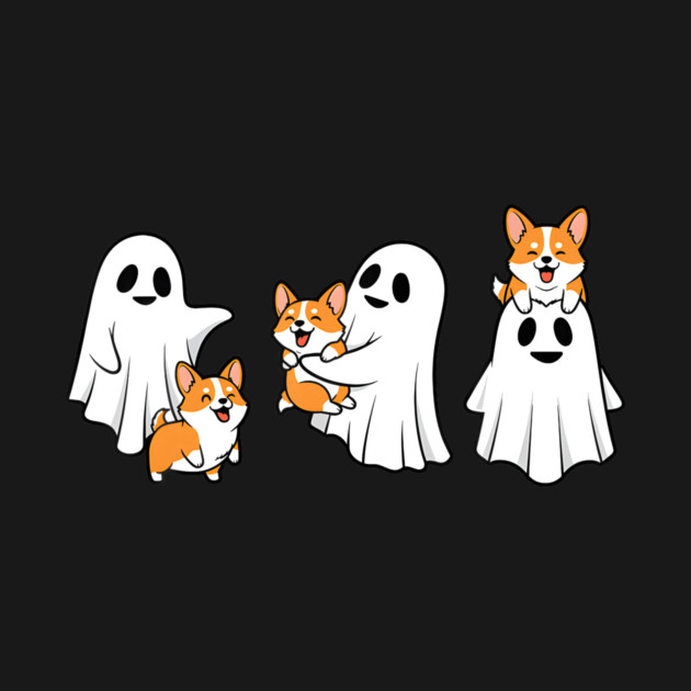 Corgi Dog Ghost Halloween - Corgi Dog Lover - T-Shirt | TeePublic