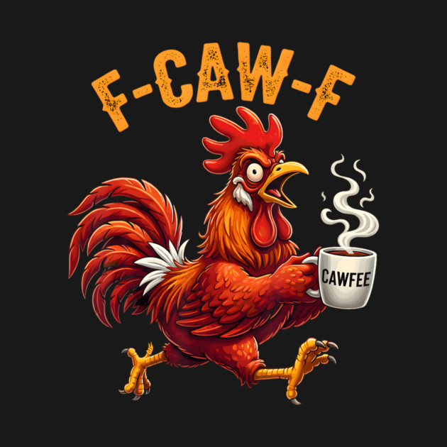 F Caw F Coffee Rooster Chicken Morning Genz - Funny Coffee Rooster - T ...