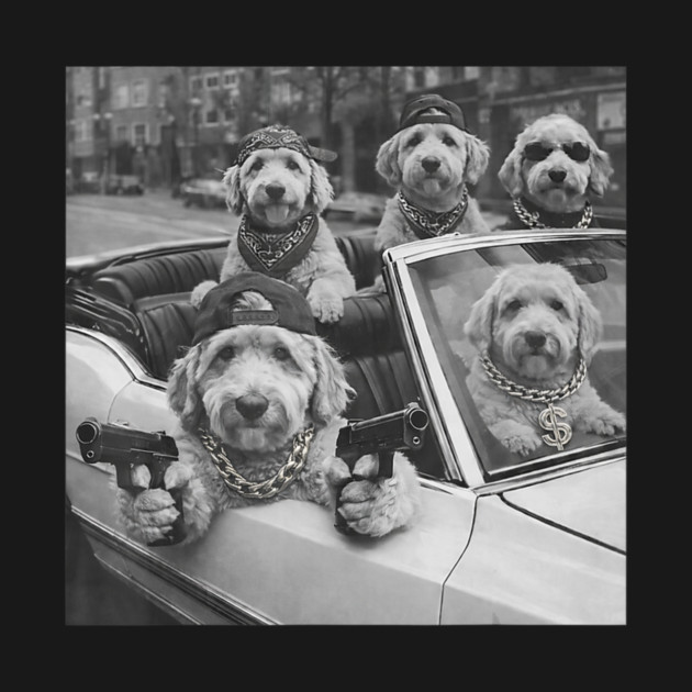 Funny Dog Gang Goldendoodle Meme - Dog Gang Goldendoodle - T-Shirt ...