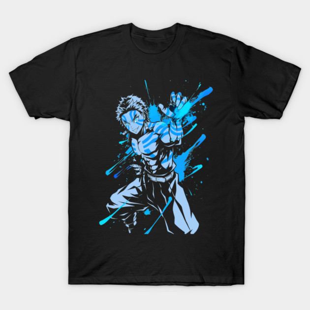 Akaza Fan Art Blue Ink Splash - Akaza - T-Shirt | TeePublic