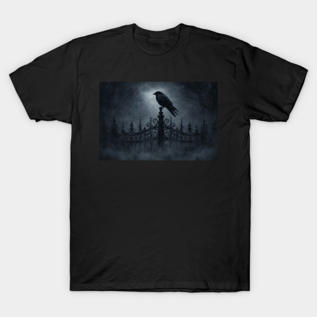 Raven at the Gates of Night - Halloween - T-Shirt | TeePublic