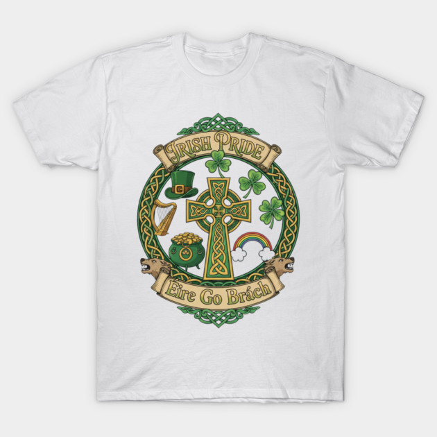 Irish Pride Celtic Cross Design - Irish Pride - T-Shirt | TeePublic