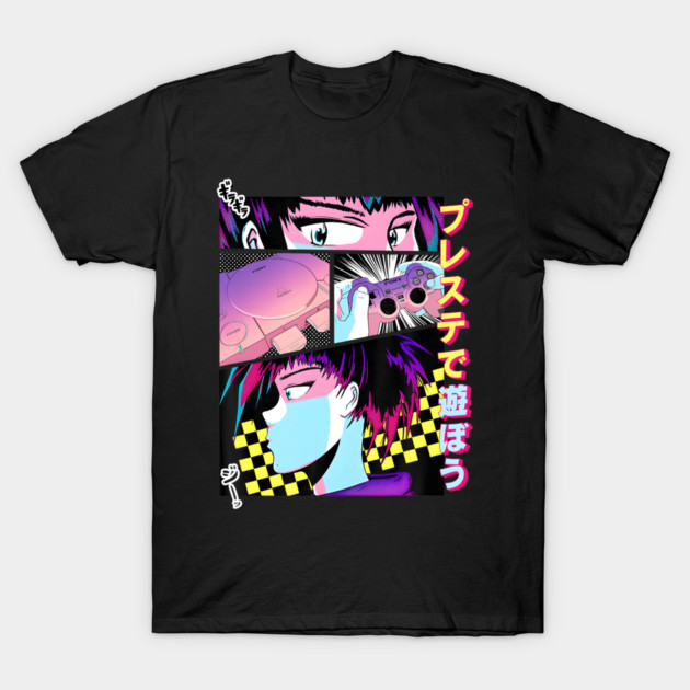 Play It On Ps 90s Japanese Gamer Vivid ga Panel - Retro Gamer Panel - T ...