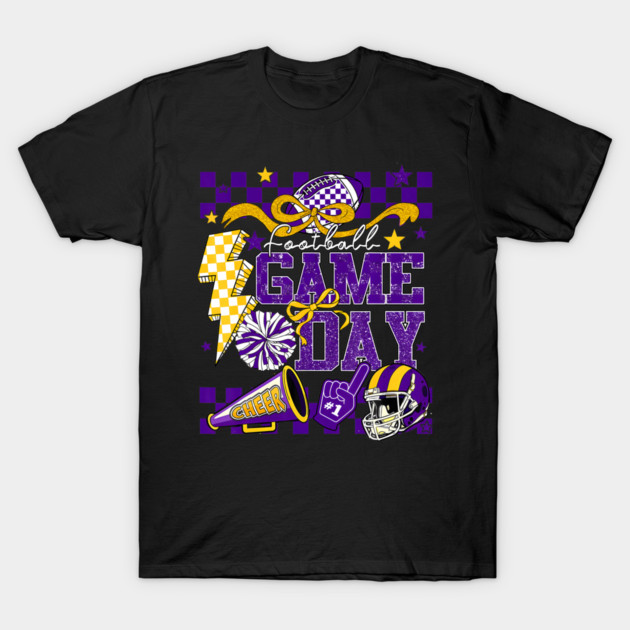 Game Day Football Touchdown Dad Mom Go Cheer Purple - Game Day Purple ...