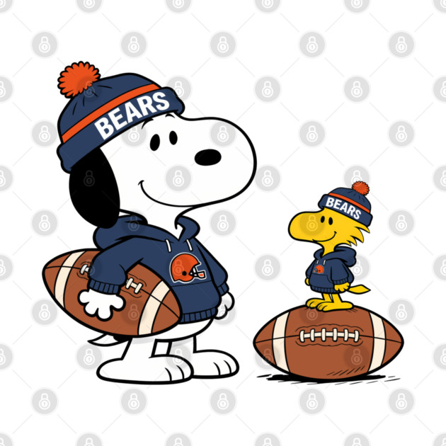 Chicago Bears - Snoopy & Woodstock Football Style M162 - Retro - T ...