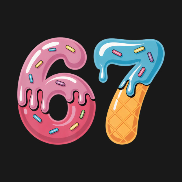 Ice Cream Drip Six Seven Sports 67 Number - Ice Cream Meme - T-Shirt ...