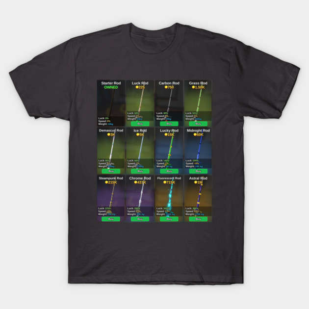 Fish it Roblox Fishing Rods - Fish It Roblox - T-Shirt | TeePublic