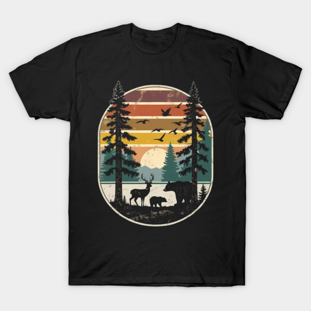 Sunset Forest Trees Wildlife Nature Animal Deer Bear Hunter Hunting ...
