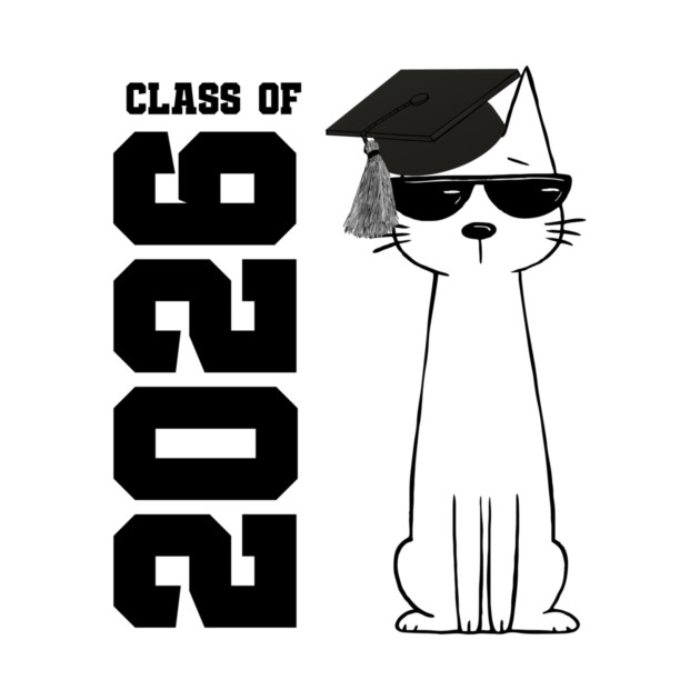 Cool Cat Graduate 2026 - Graduation - T-Shirt | TeePublic