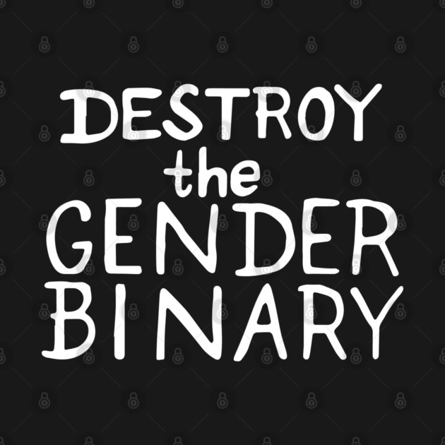 Destroy the gender binary - Gender Binary - T-Shirt | TeePublic