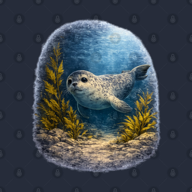 Baby Harbor Seal Marine Life - Seal - T-Shirt | TeePublic