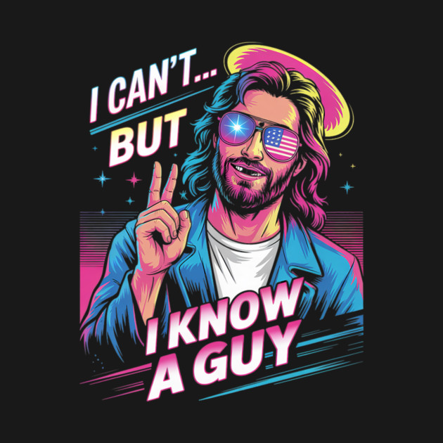 I Can't But I Know A Guy Cool Retro Jesus Sarcastic - Jesus - T-Shirt ...