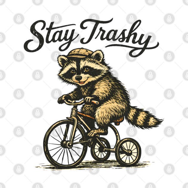 Stay Trashy – Raccoon Meme Trash Panda – Vintage Funny Animal Shirt ...