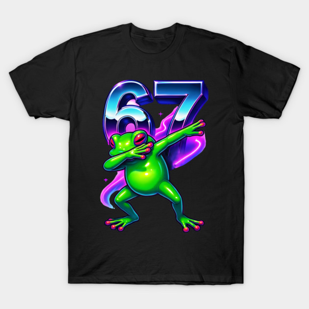 6 7 Meme Dabbing Frog Six Seven 67 Dance - Dabbing Frog - T-Shirt ...