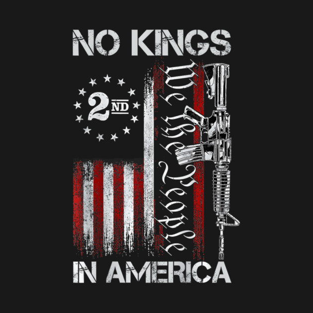 No Kings In American Usa Flag No Kings (On Back) - Vintage Usa Flag - T ...