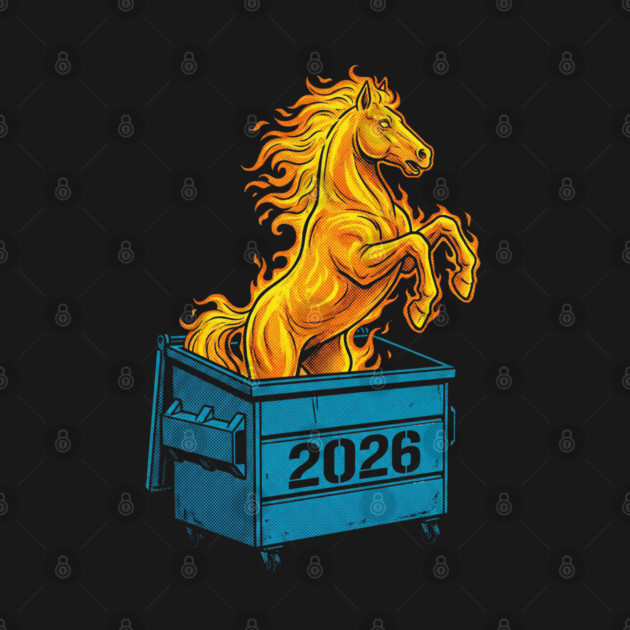 2026 Fire Horse Dumpster Fire - 2026 Fire Horse - Long Sleeve T-Shirt ...