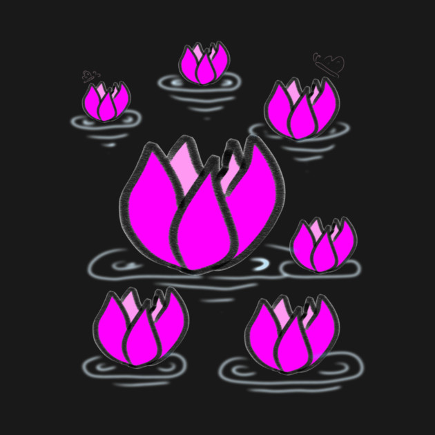 Water flowers - Drawing - T-Shirt | TeePublic