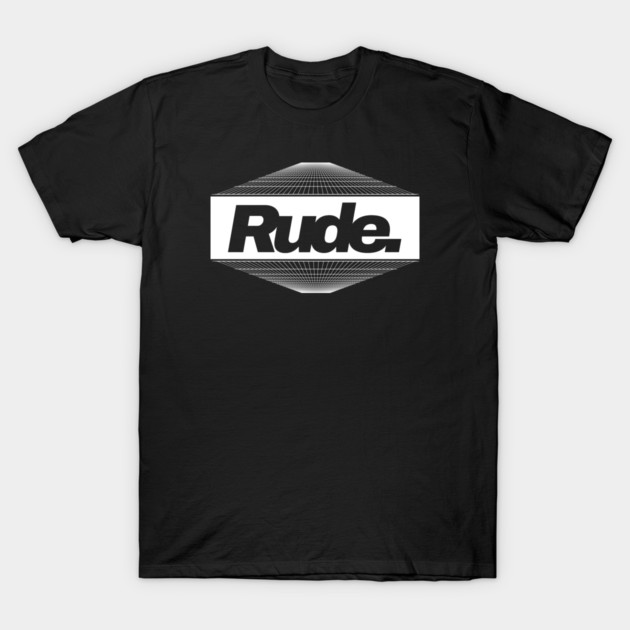 Rude - Distorted Grid - Rude - T-Shirt | TeePublic