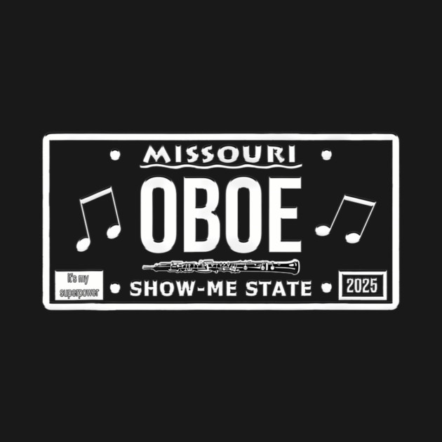Oboe Music Notes Missouri License Plate Superpower - Custom Oboe Music ...