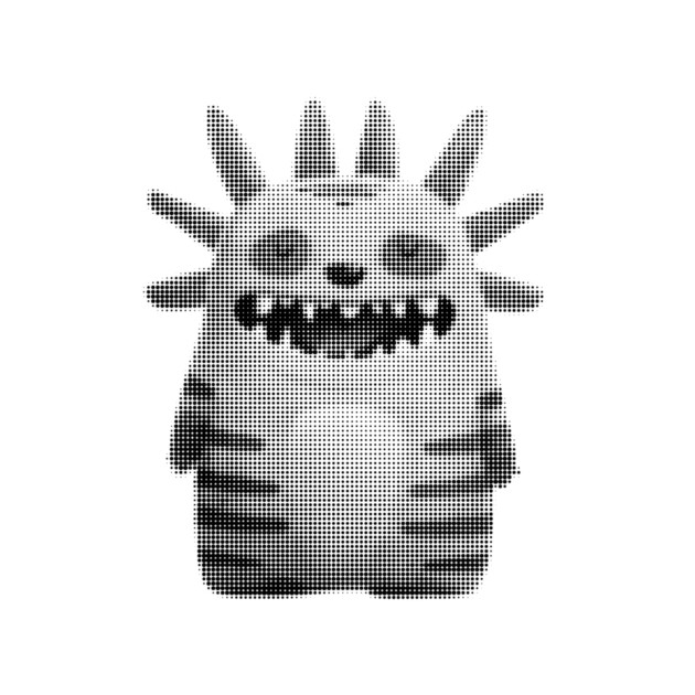 Cute Spiky Grey Monster Plush Character - Cute Monster - T-Shirt ...