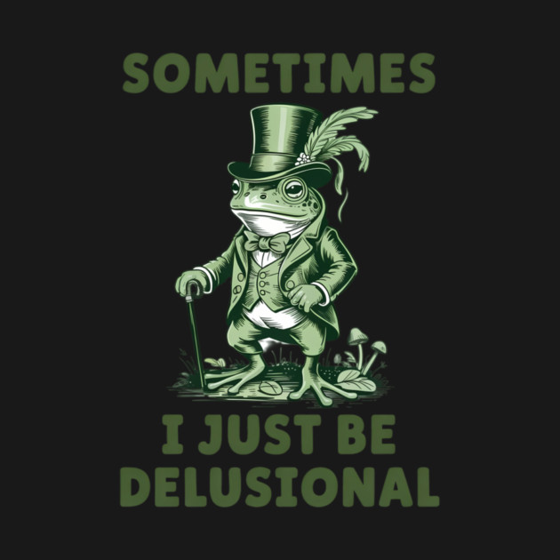 Funny Sayings Frog Sometimes I Just Be Delusional Humor Joke - Funny ...
