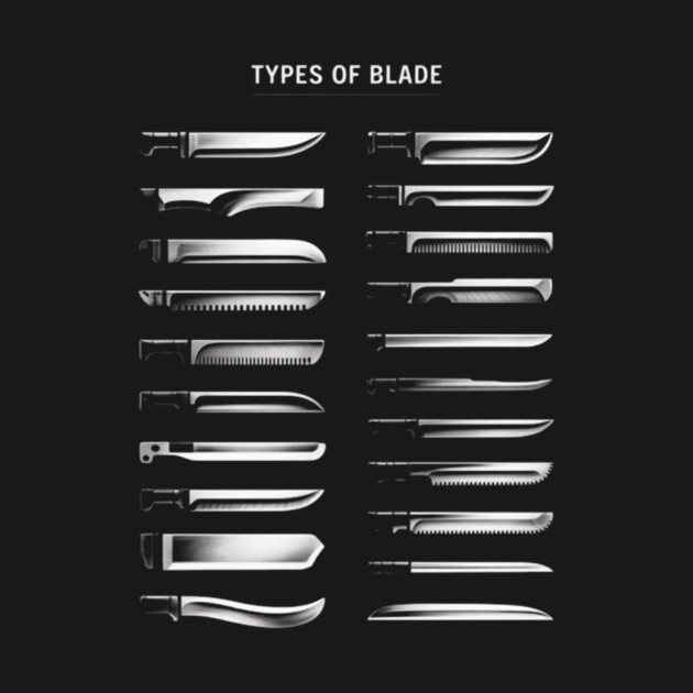 Types Of Knife Blades Knife Collector - Knife - T-Shirt | TeePublic