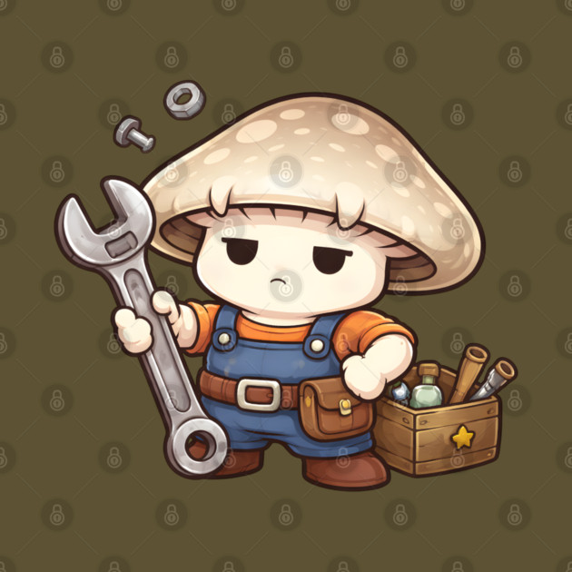 Boltin Sporehand – Determined Mushroom Mechanic with Oversized Wrench ...