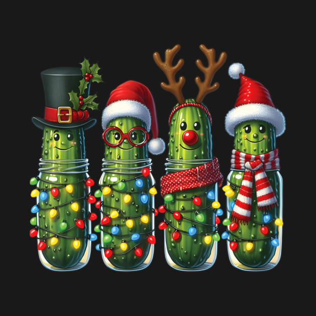 Pickle Lights Cactus Family Humor - Funny Christmas Pickle - T-Shirt ...
