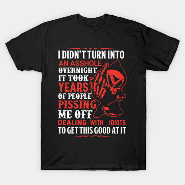 Grim Reaper Middle Finger Attitude Quote - Dark Humor Quote - T-Shirt ...