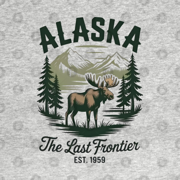 Alaska The Last Frontier Vintage Moose Mountain - Alaska - T-Shirt ...