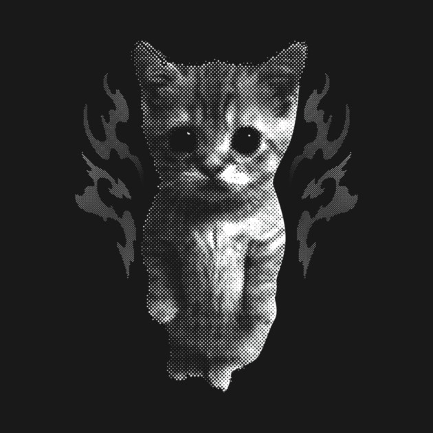 Y2k Cat Silly Kitten Cat - Funny Retro Cat - T-Shirt | TeePublic