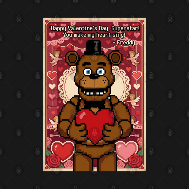 Freddy Fazbear FNAF Valentine's Day - Fnaf - T-Shirt | TeePublic