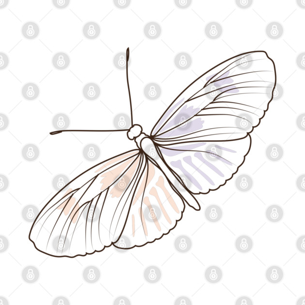 Butterfly Line Art - Butterfly - T-Shirt | TeePublic