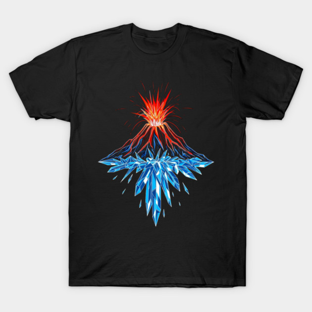 Iceland Fire and Ice Volcano Glacier Crystal Shards Low Poly Art ...