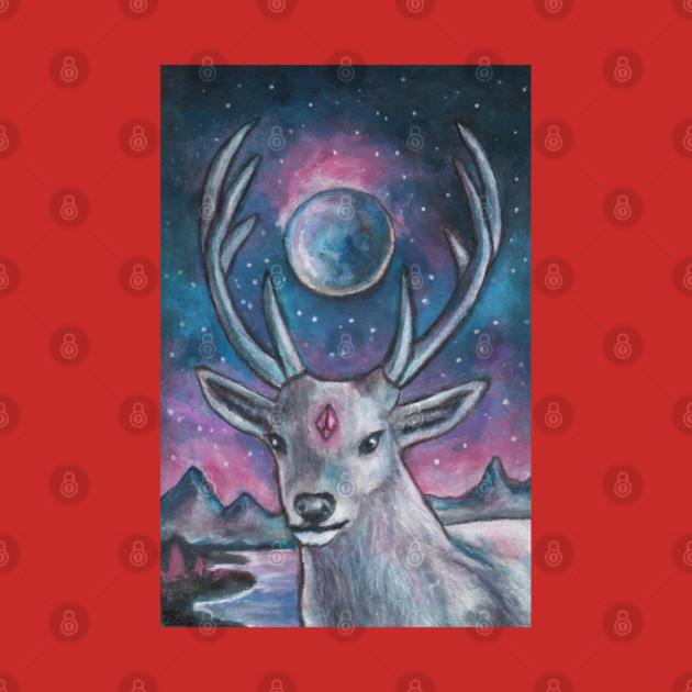 Cosmic Crystal Deer Spirit - Stag - T-Shirt | TeePublic